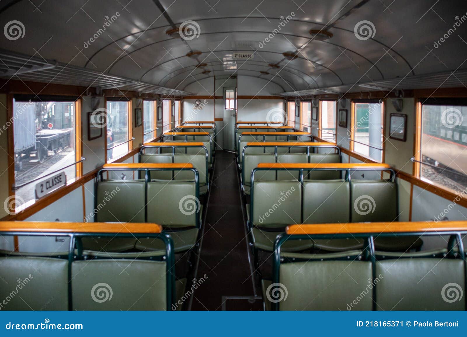 Interior of a Second Class Carriage in a Vintage Italian Train Stock ...