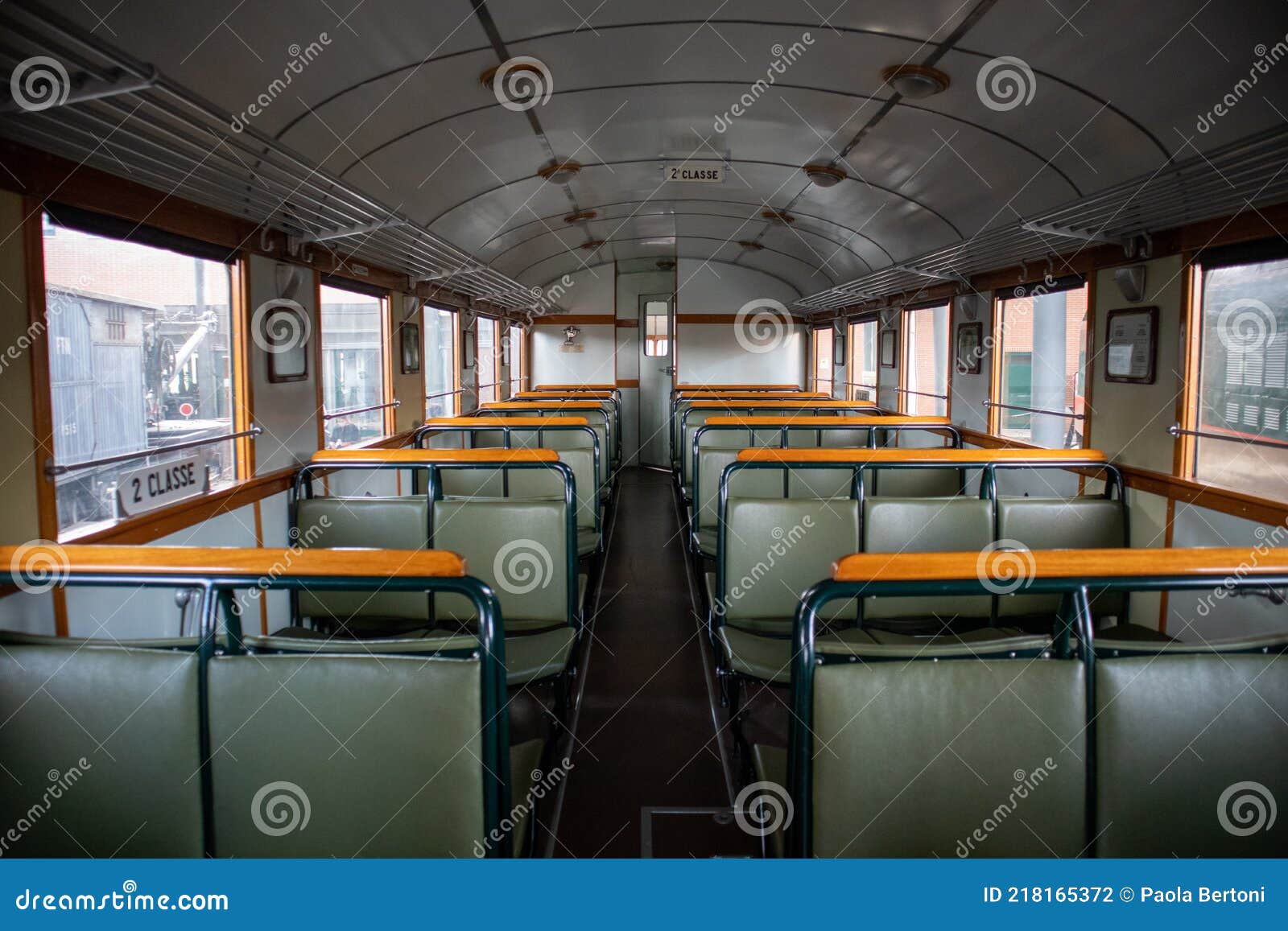 Interior of a Second Class Carriage in a Vintage Italian Train Stock ...
