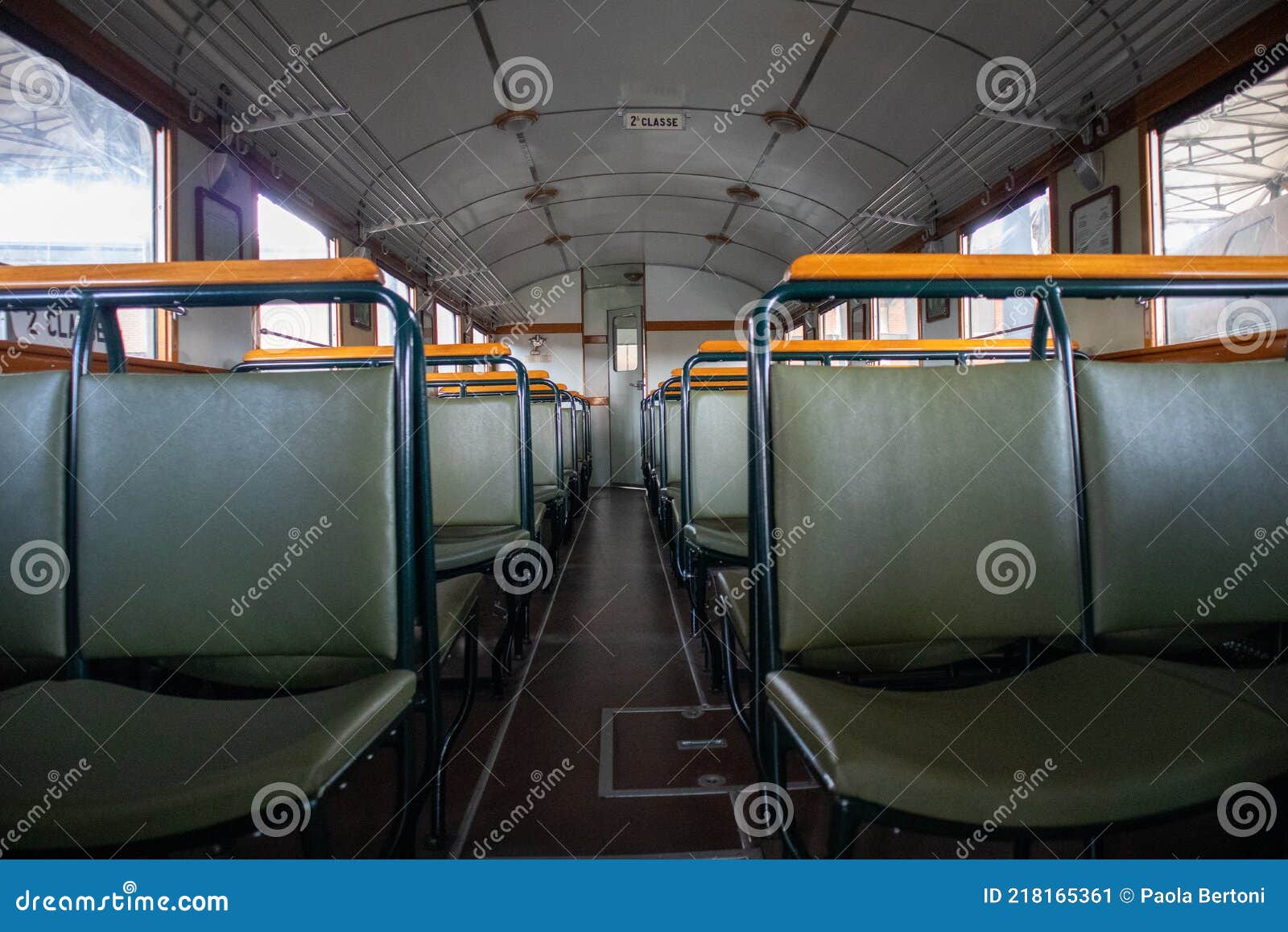 Interior of a Second Class Carriage in a Vintage Italian Train Stock ...