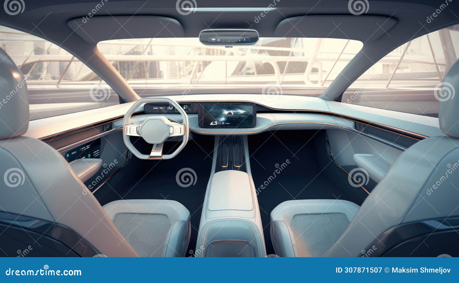 Interior of a Self-driving Car Controlled by an Artificial Intelligence ...