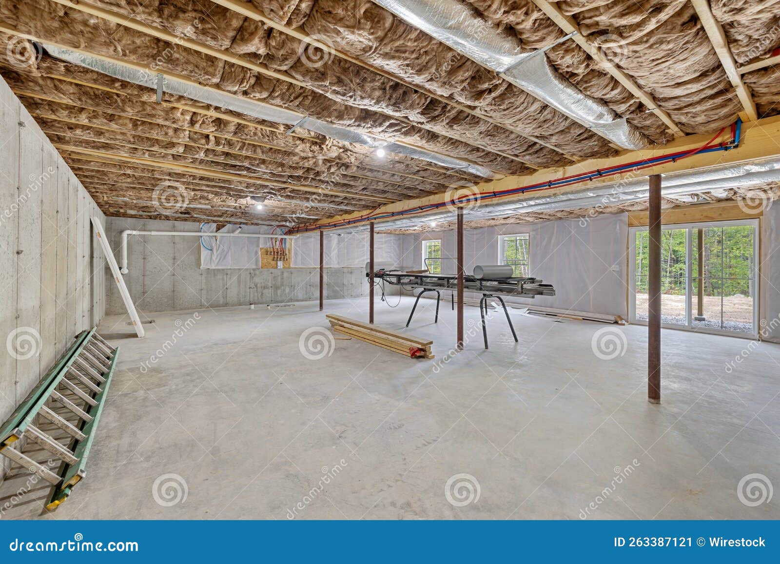 Interior of a Semi-finished Building in the Process of Renovation with ...