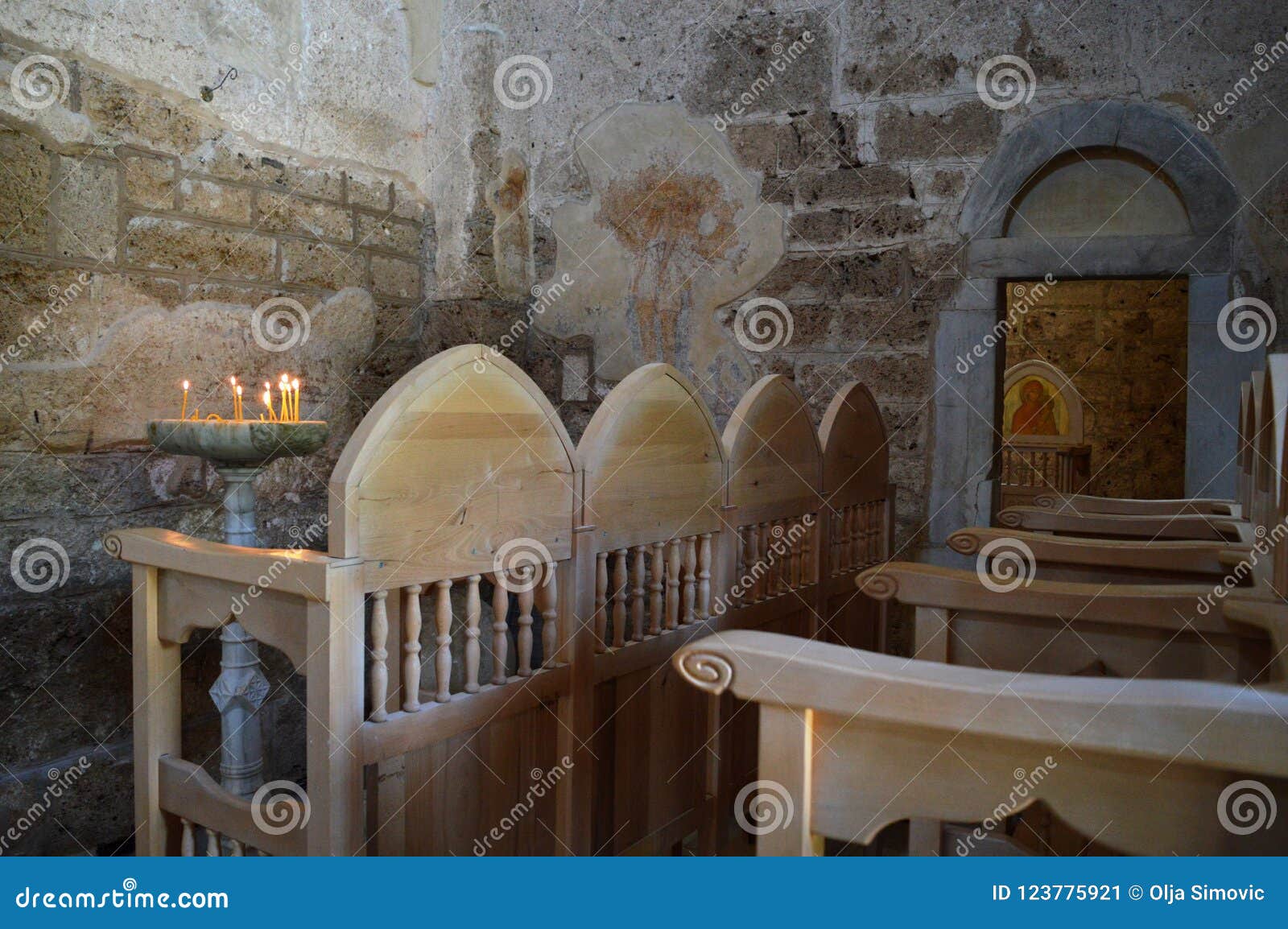 Interior of the Serbian Orthodox Monastery Stock Image - Image of ...