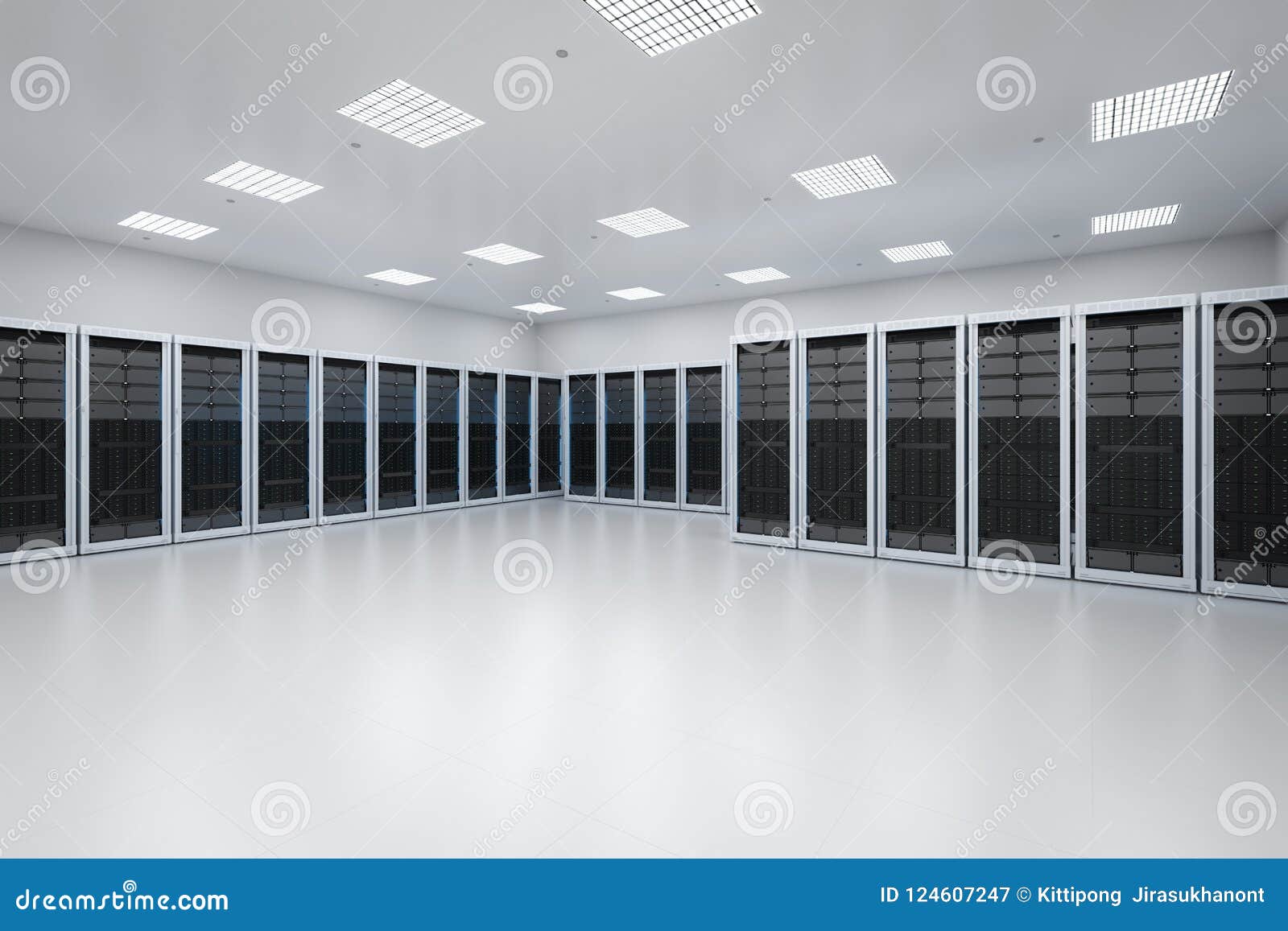 Interior server room stock image. Image of render, processor - 124607247