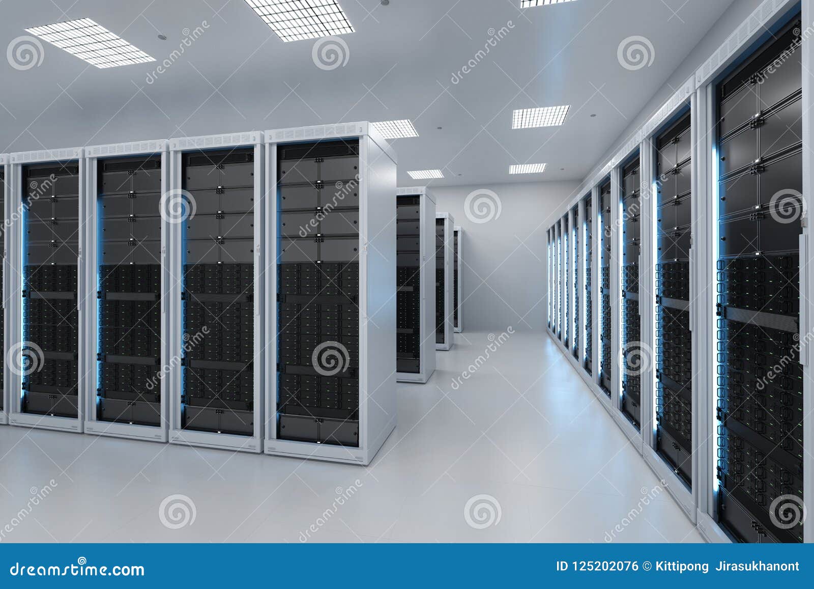 Interior server room stock photo. Image of connect, alley - 125202076