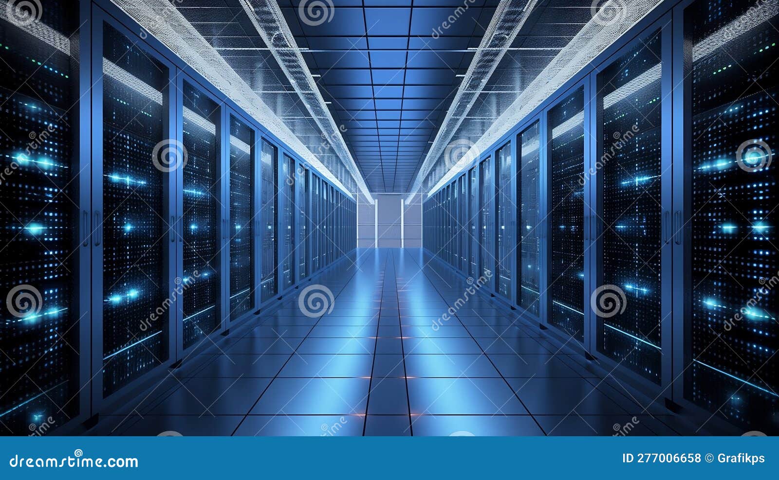 Interior of a Server Room, Where Server Towers are Visible on the Left ...