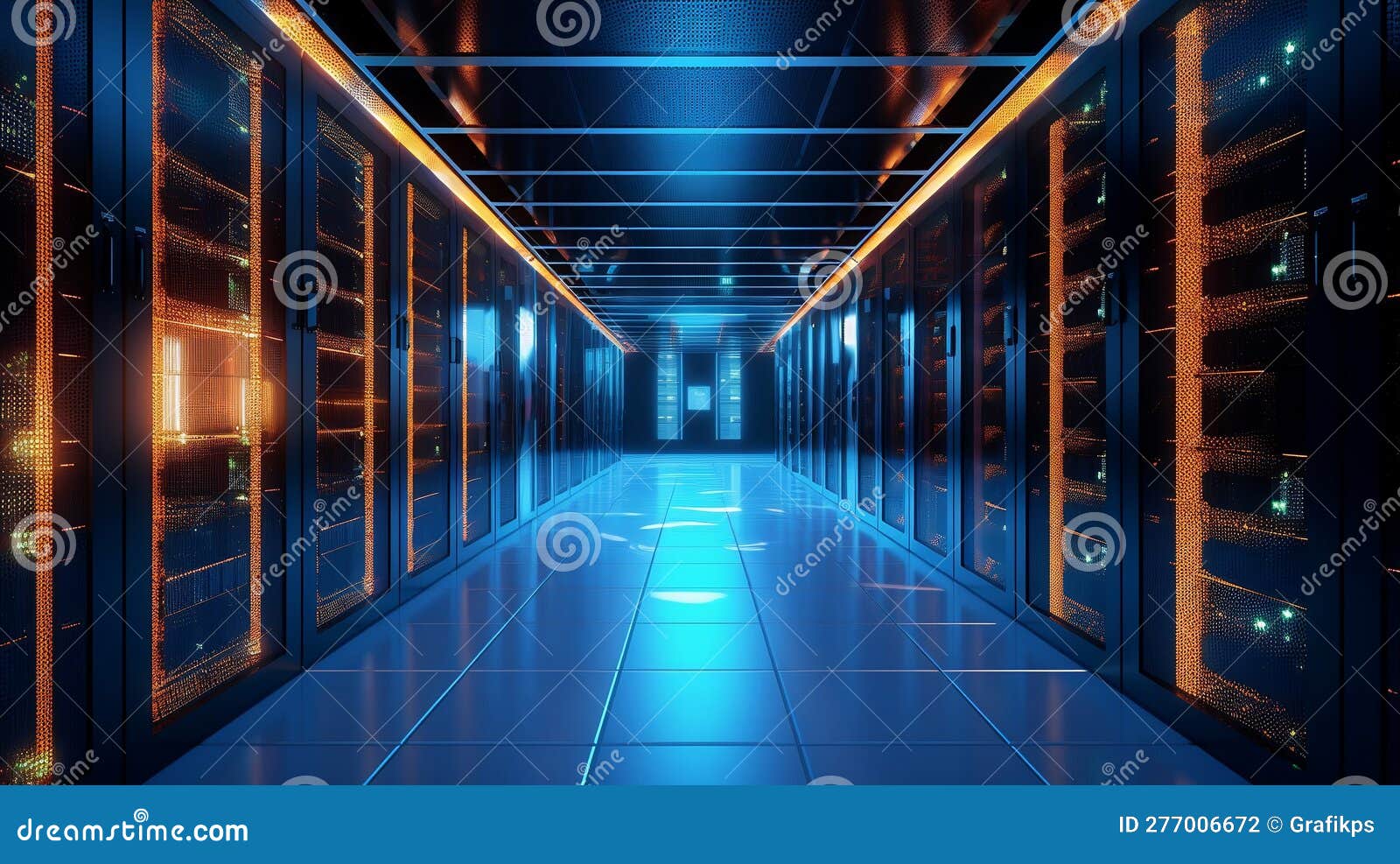 Interior of a Server Room, Where Server Towers are Visible on the Left ...