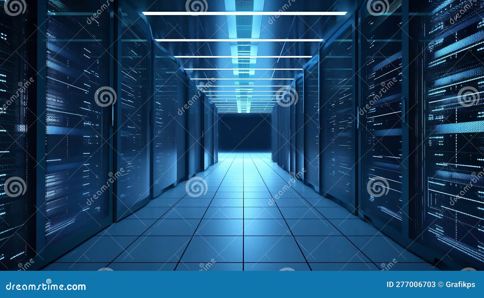 Interior of a Server Room, Where Server Towers are Visible on the Left ...