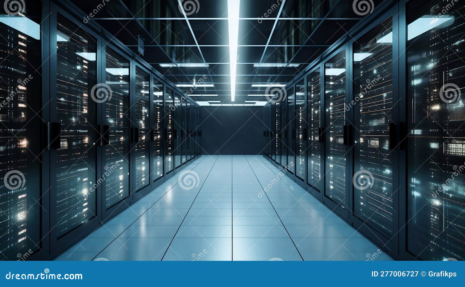Interior of a Server Room, Where Server Towers are Visible on the Left ...