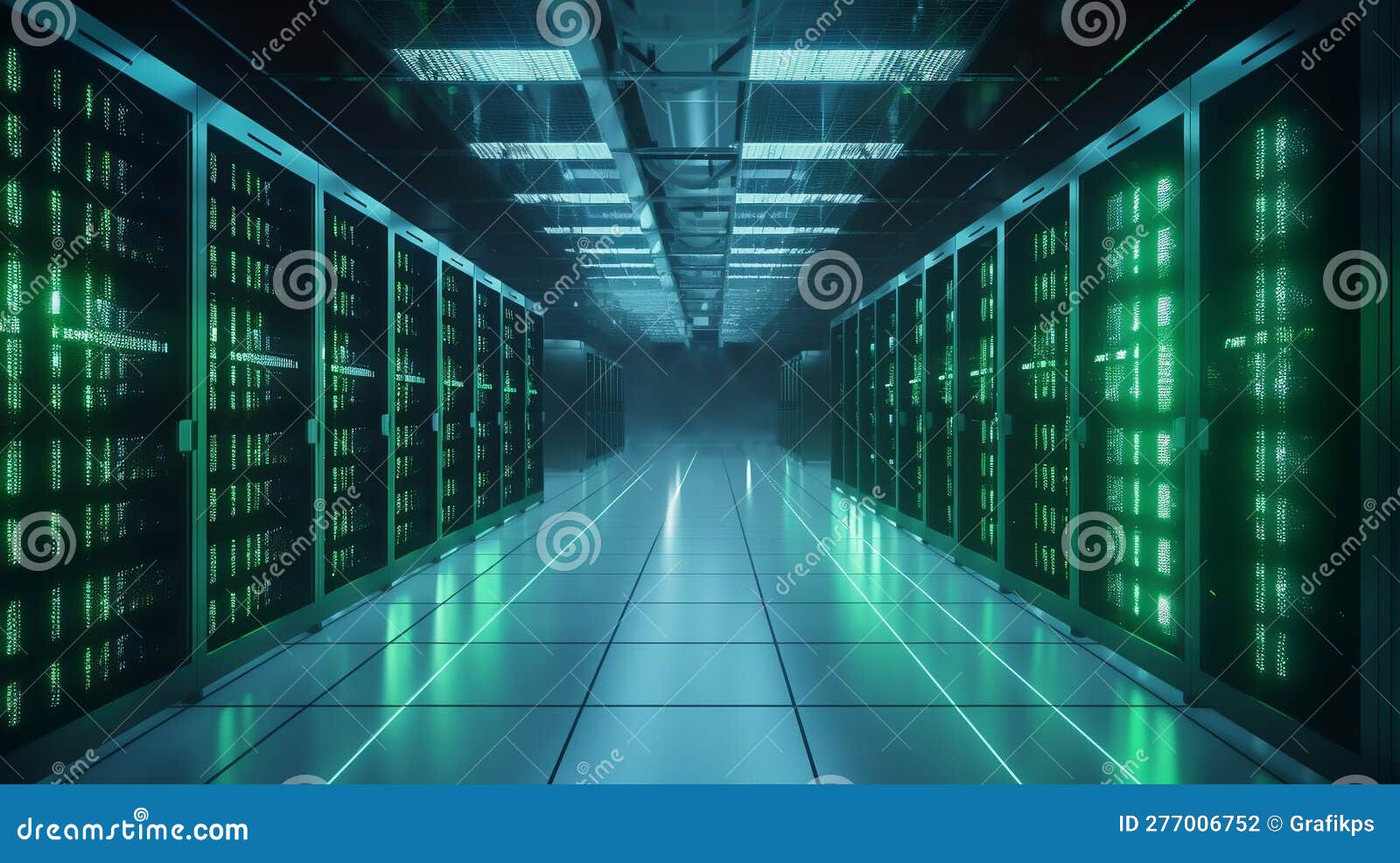 Interior of a Server Room, Where Server Towers are Visible on the Left ...