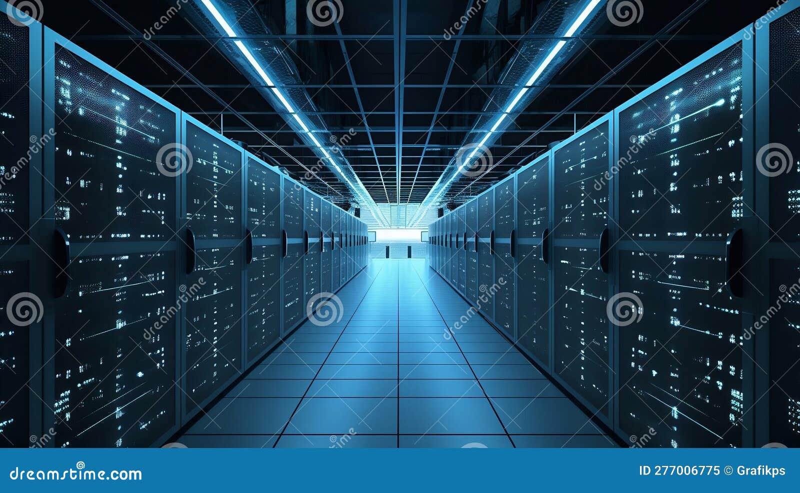 Interior of a Server Room, Where Server Towers are Visible on the Left ...