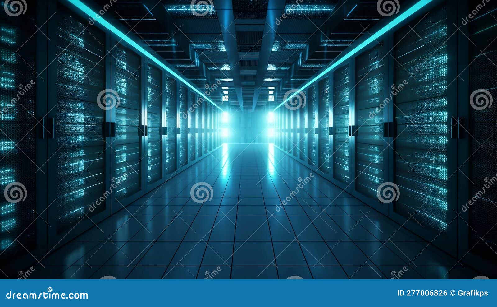 Interior of a Server Room, Where Server Towers are Visible on the Left ...