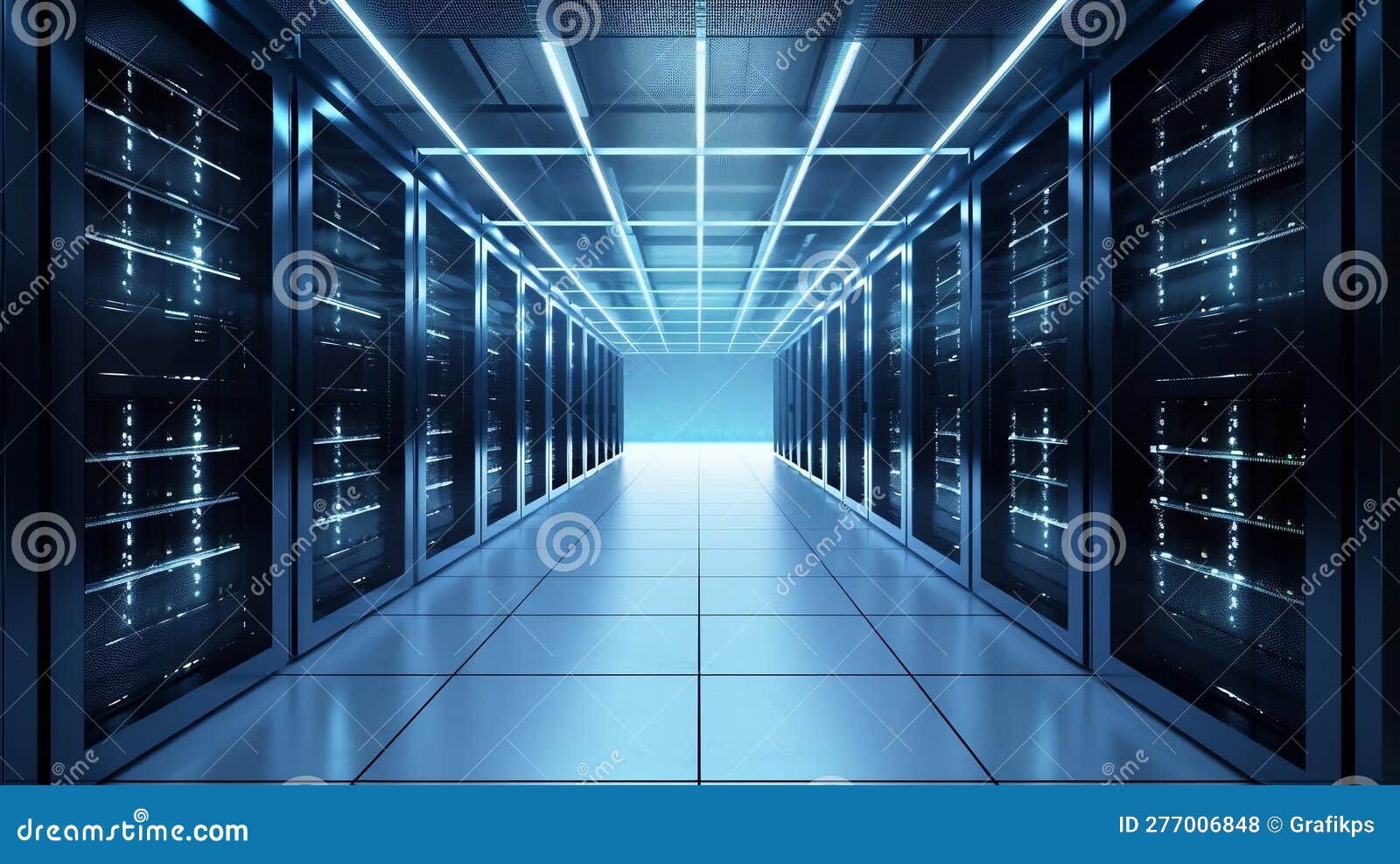 Interior of a Server Room, Where Server Towers are Visible on the Left ...