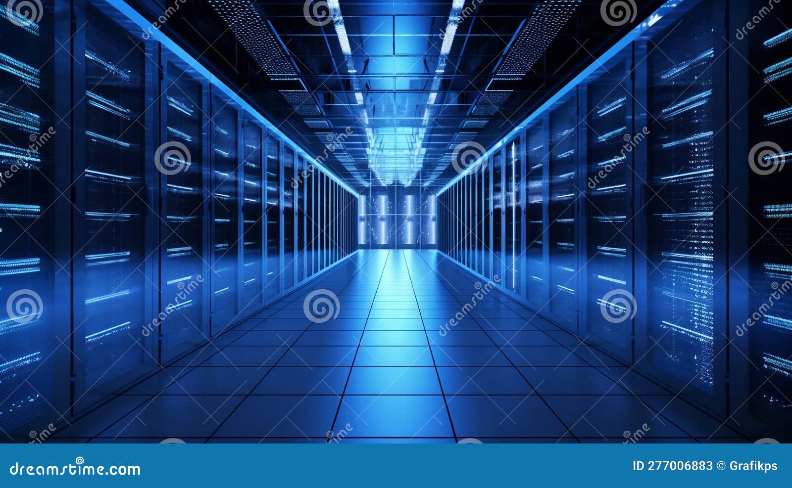 Interior of a Server Room, Where Server Towers are Visible on the Left ...