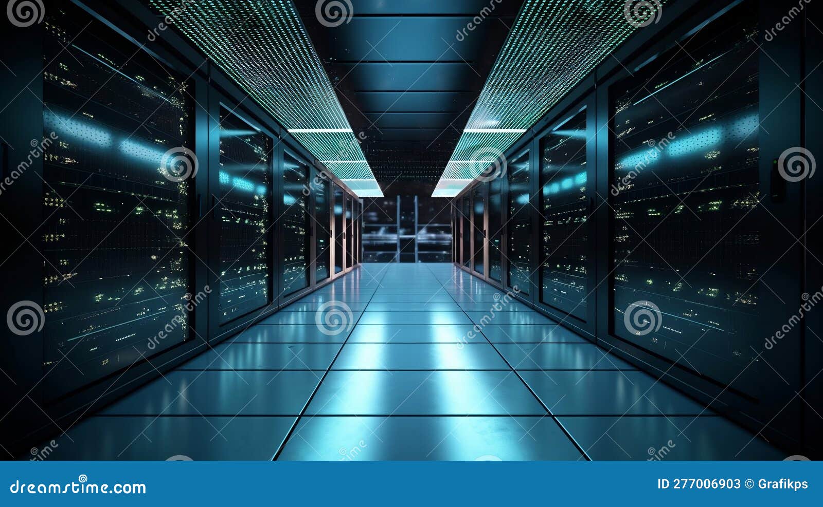 Interior of a Server Room, Where Server Towers are Visible on the Left ...