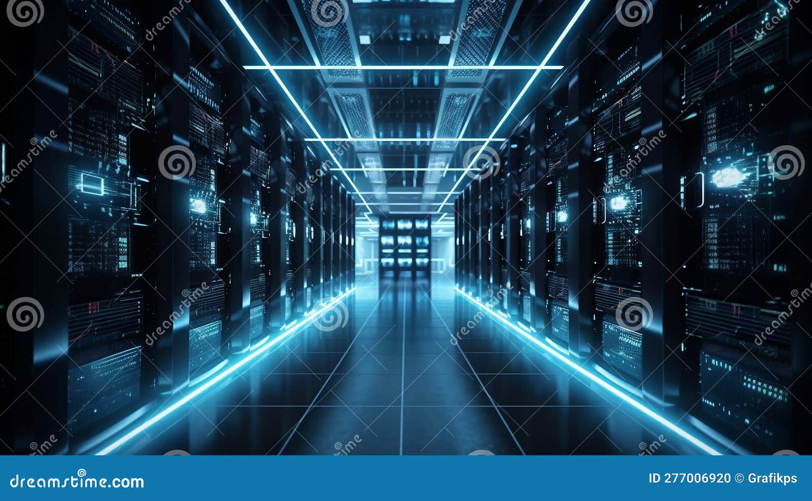 Interior of a Server Room, Where Server Towers are Visible on the Left ...