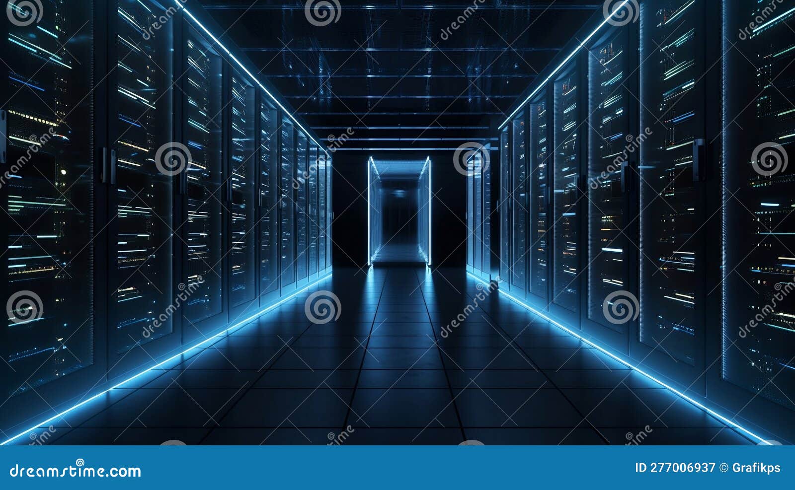 Interior of a Server Room, Where Server Towers are Visible on the Left ...