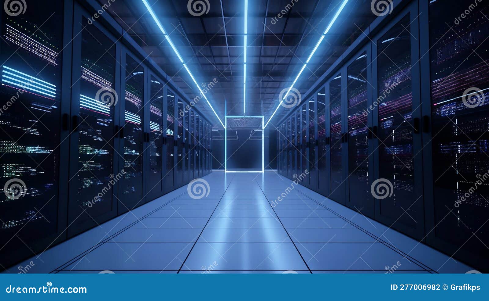 Interior of a Server Room, Where Server Towers are Visible on the Left ...
