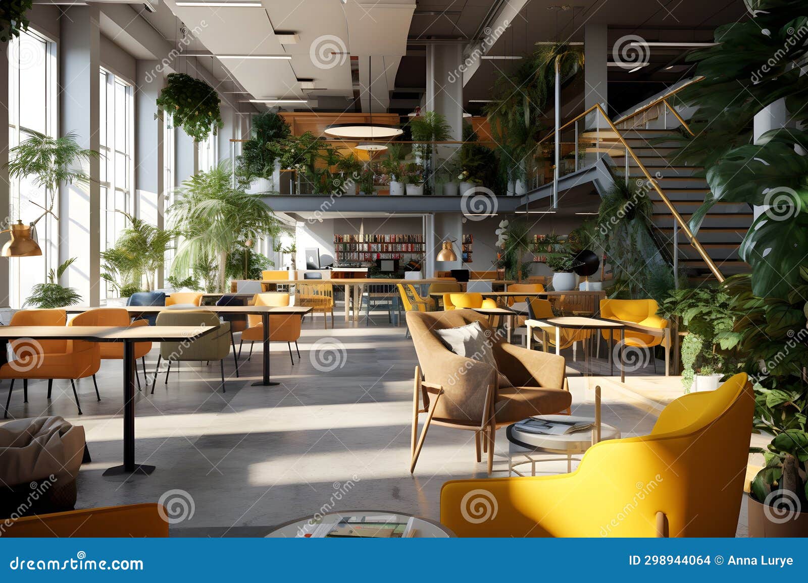 Interior Setup for Remote Collaboration and Co-working Space Stock ...