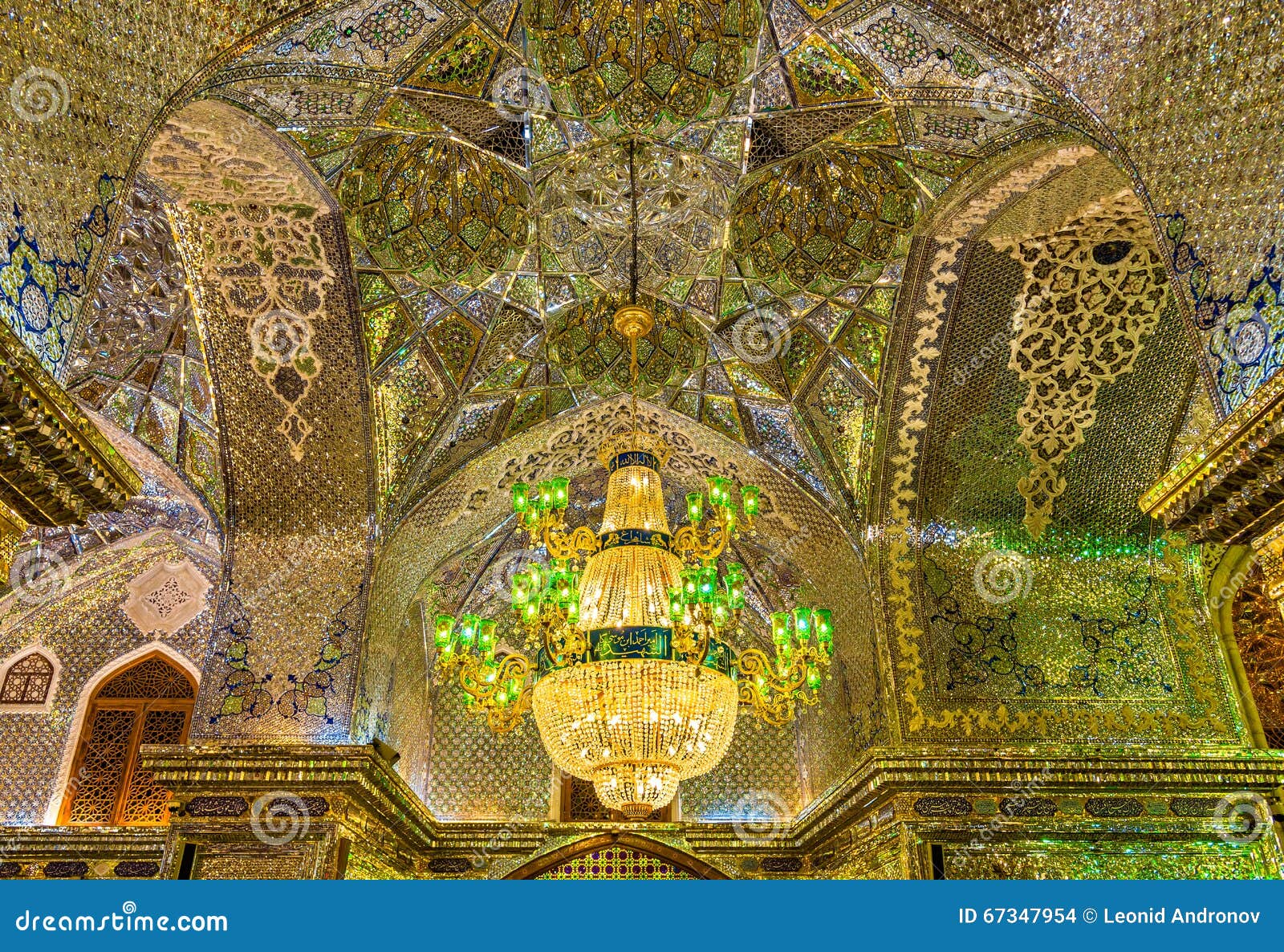 Interior of Shah Cheragh Mosque in Shiraz - Iran Stock Photo - Image of ...