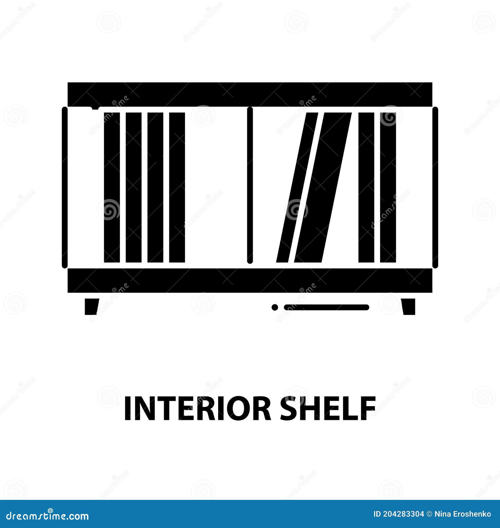 Interior Shelf Icon, Black Vector Sign with Editable Strokes, Concept ...