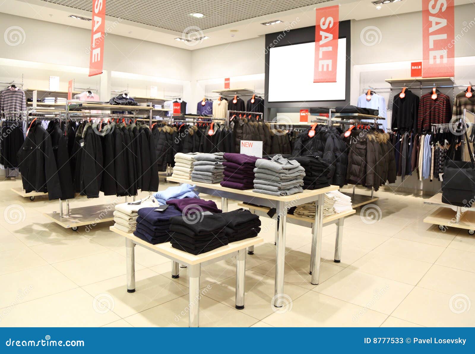 Interior of Shop of Clothes Stock Image - Image of room, division: 8777533
