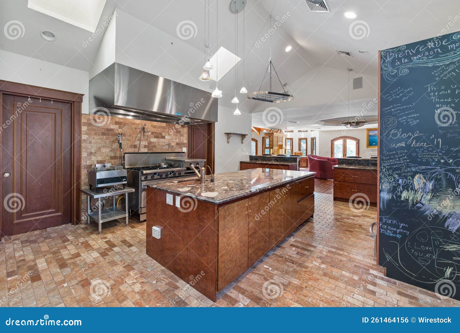 Interior Shot of a Beautiful Luxury Mansion S Kitchen Stock Photo ...