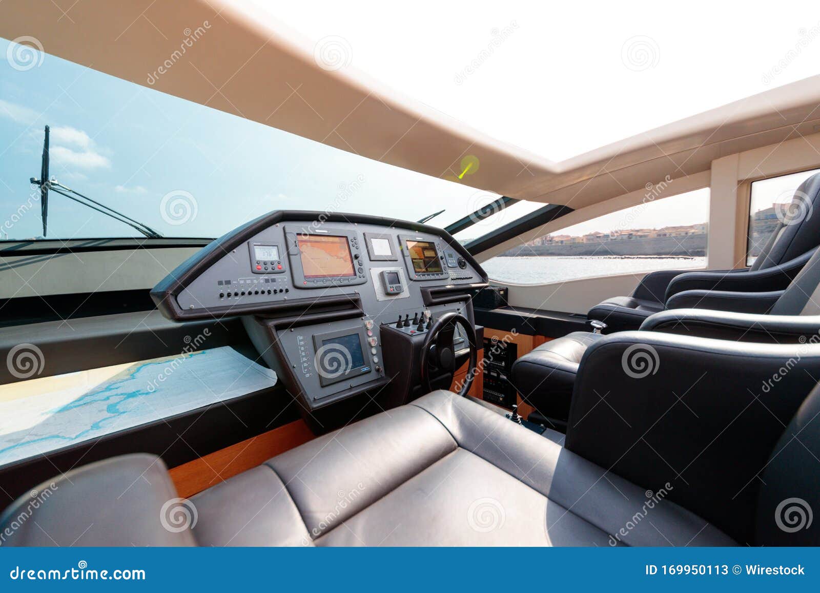 Interior Shot of the Control Room of the Boat Stock Image - Image of ...