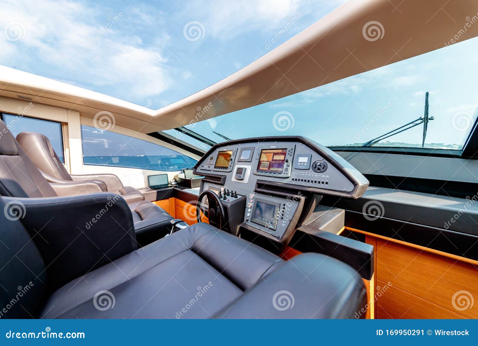 Interior Shot of the Control Room of the Boat Stock Image - Image of ...