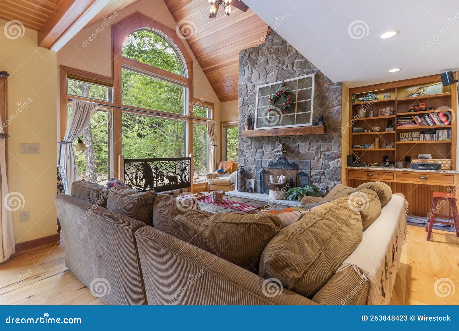 Interior Shot of a Cozy Living Room. Stock Image - Image of living ...
