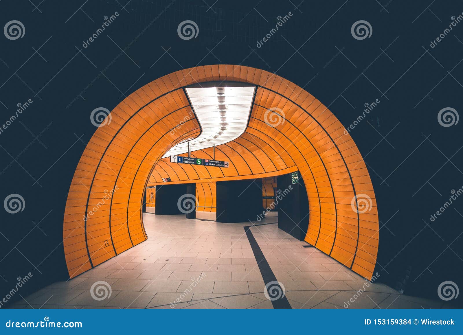 Interior Shot of an Empty Underground Passage in Munich, Germany Stock ...