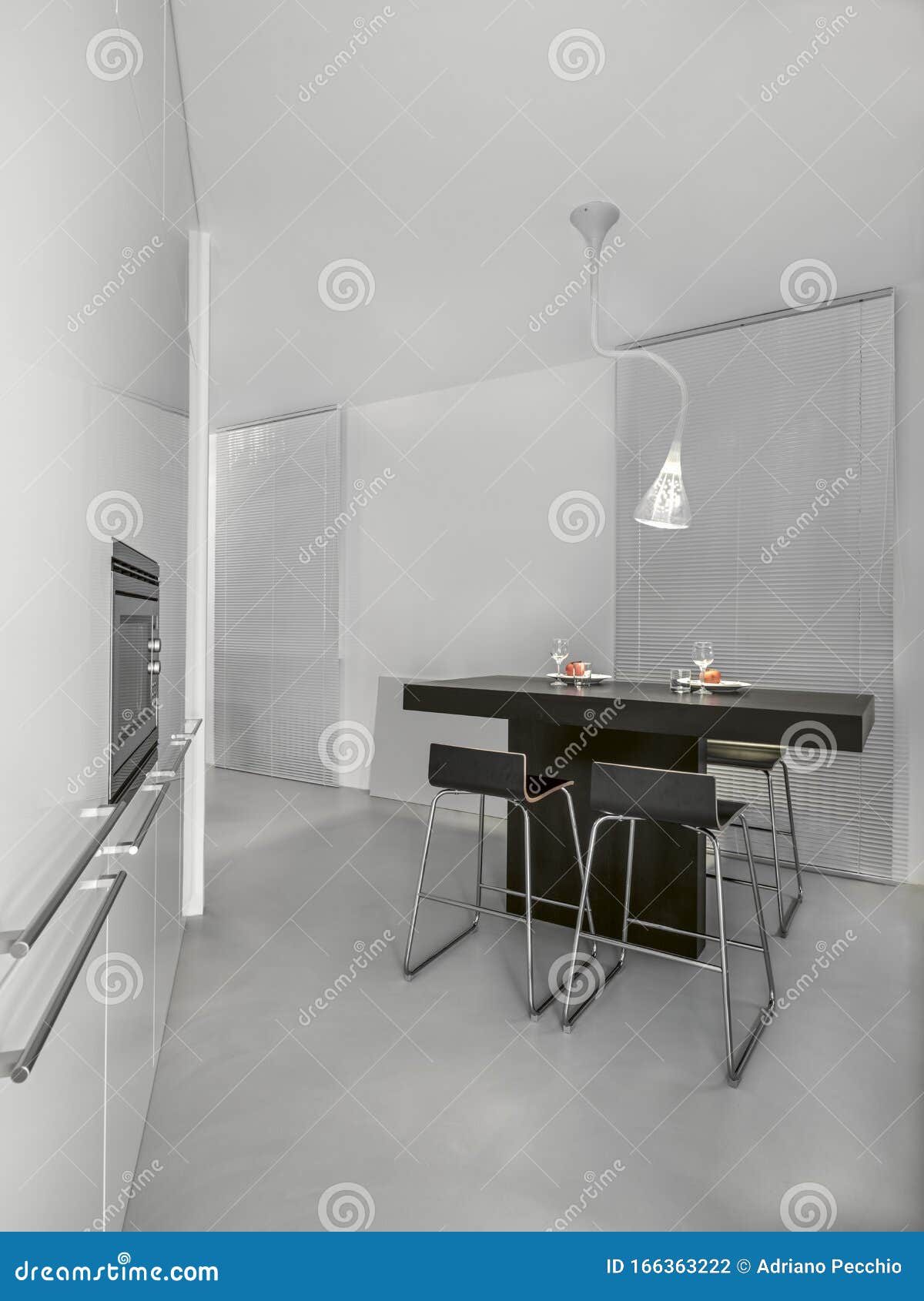 Interior Shot a Kitchen Island with Resin Floor Stock Photo - Image of ...