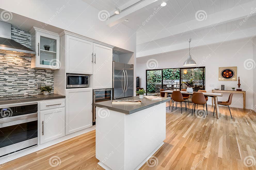 Interior Shot of a Kitchen of a Luxury Home Stock Photo - Image of ...