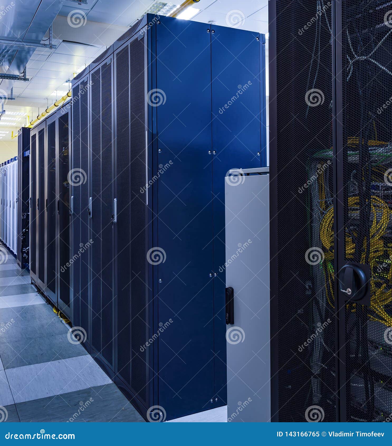 Interior Shot of Large, Partially Empty Computer Datacenter Stock Image ...