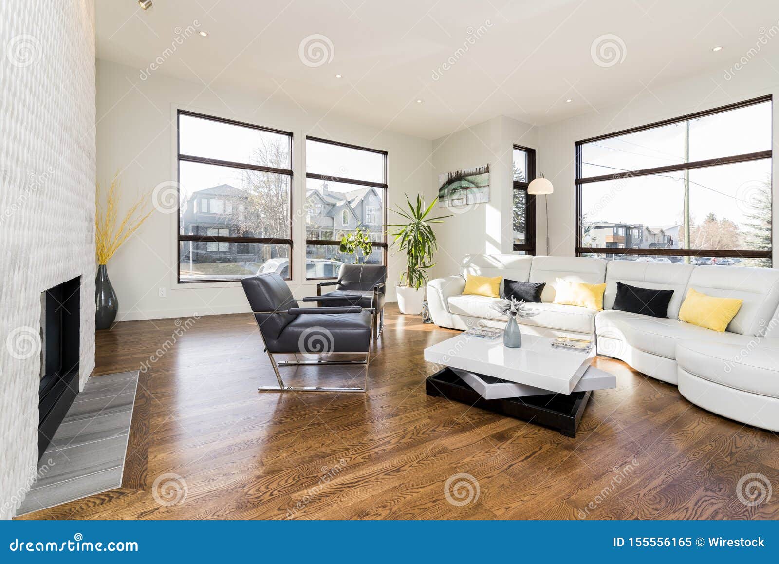 Interior Shot of a Modern House Living Room Stock Image - Image of ...
