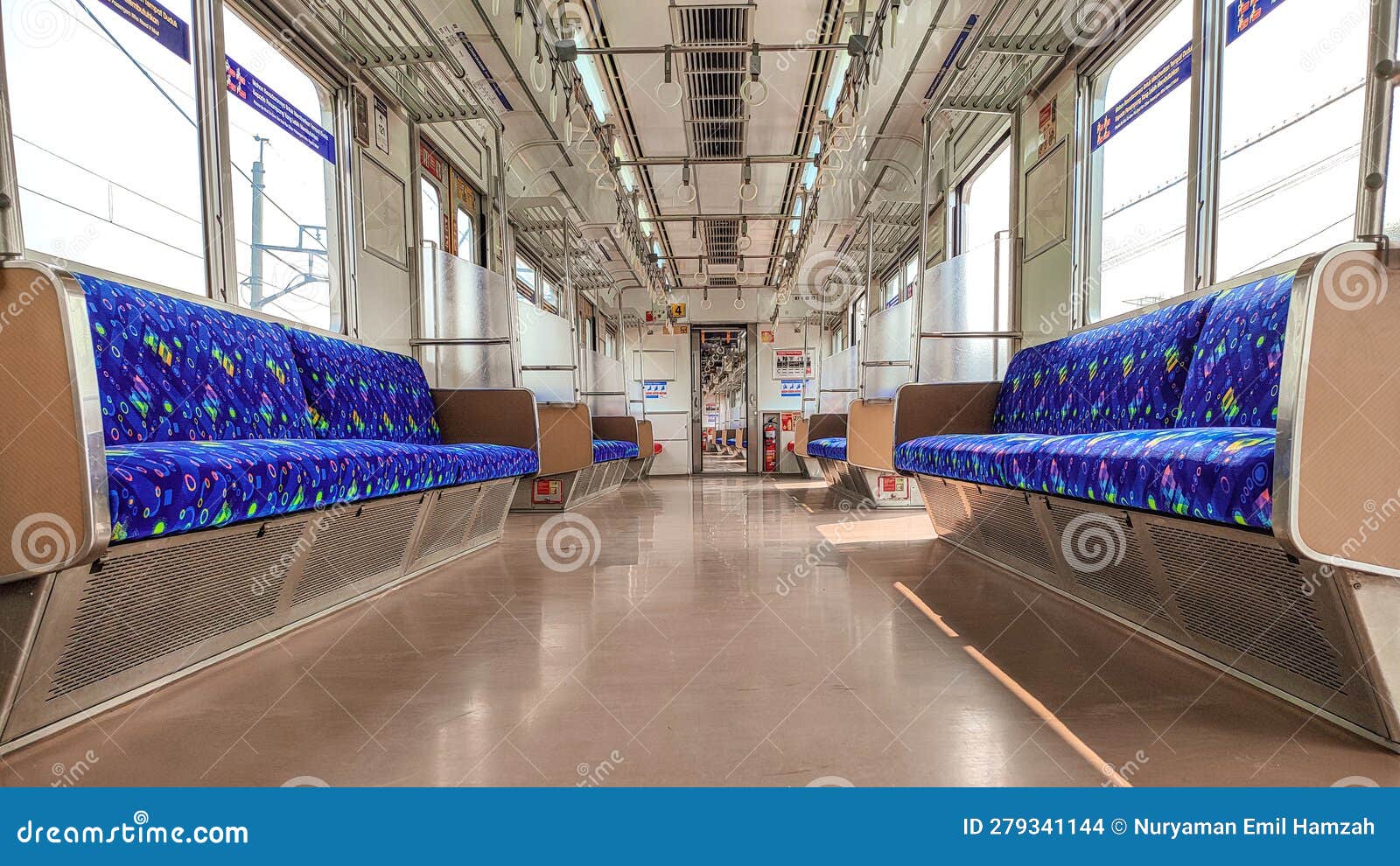 The Interior of a Simple but Clean Commuter Train Stock Photo - Image ...