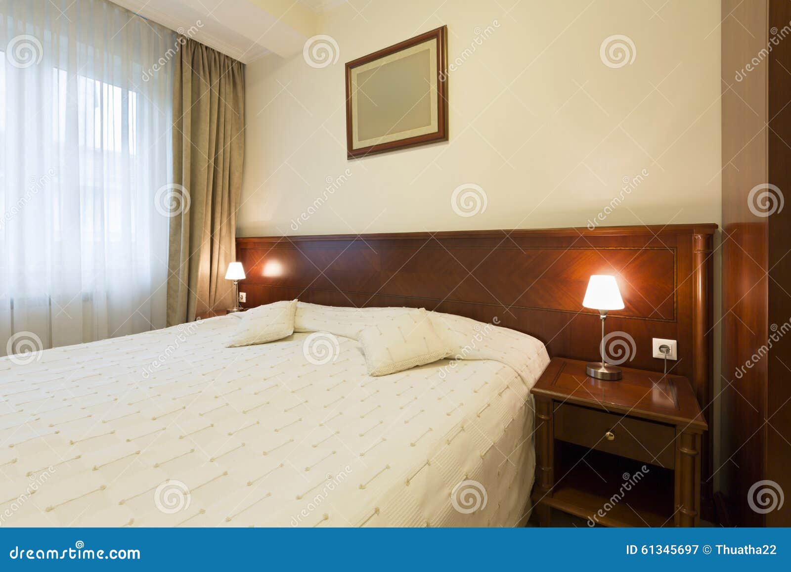 Interior of a Single Bed Hotel Room Stock Image - Image of indoors ...