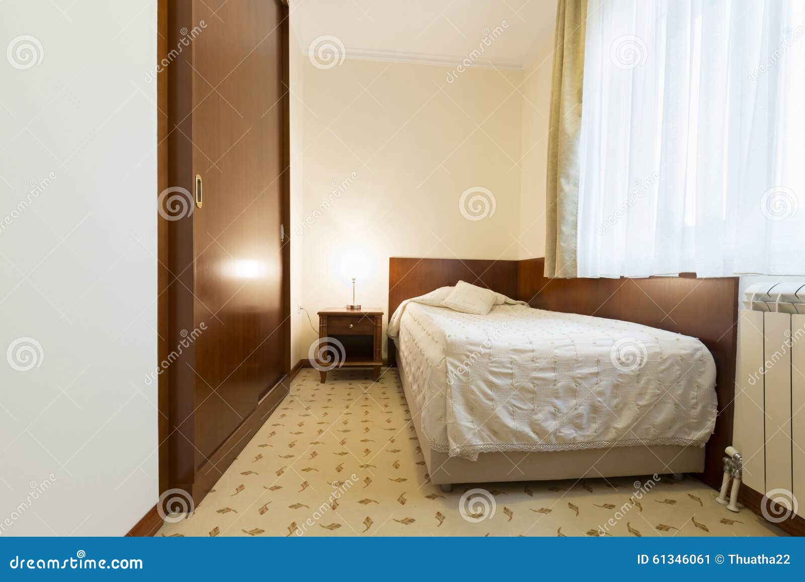 Interior of a Single Bed Hotel Room Stock Image - Image of elegance ...