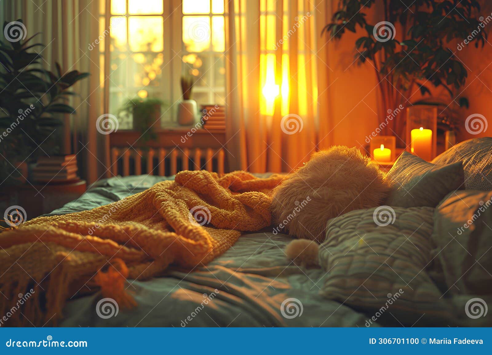Interior of a Single Evening, Dim Light. Stock Photo - Image of home ...