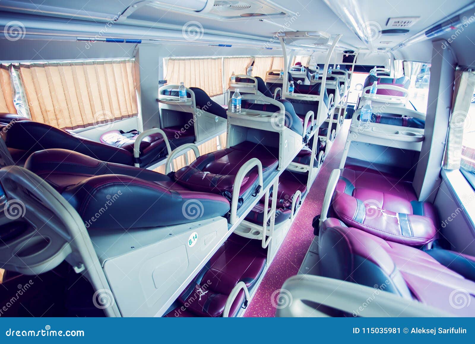 Interior of Sleeper Bus for Tourists Stock Image - Image of landscape ...