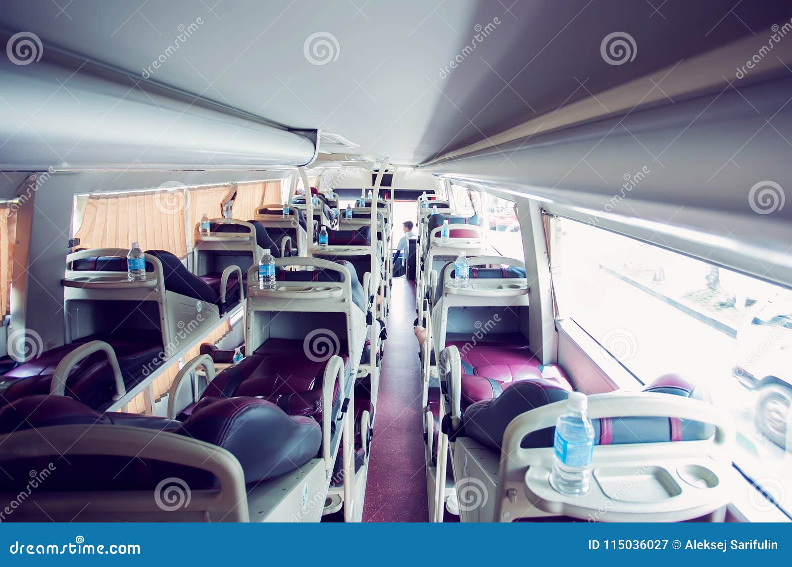 Interior of Sleeper Bus for Tourists and Other Passengers Stock Image ...