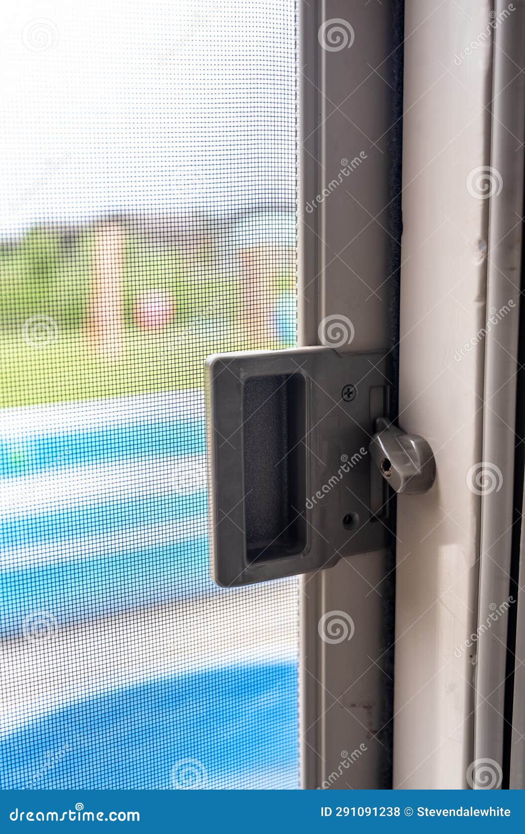 Interior Sliding Screen Door Hardware and Flip Latch Stock Photo ...