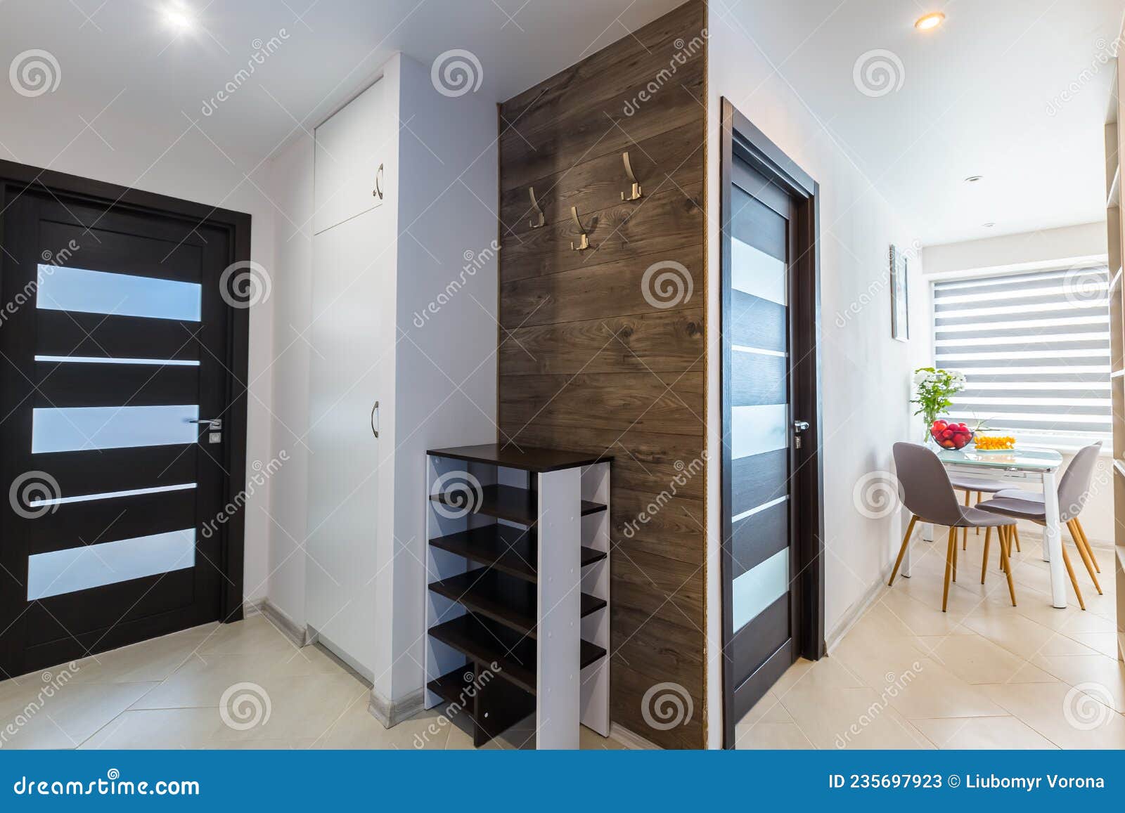 Interior of a Small Apartment, Corridor Front Door Stock Image - Image ...