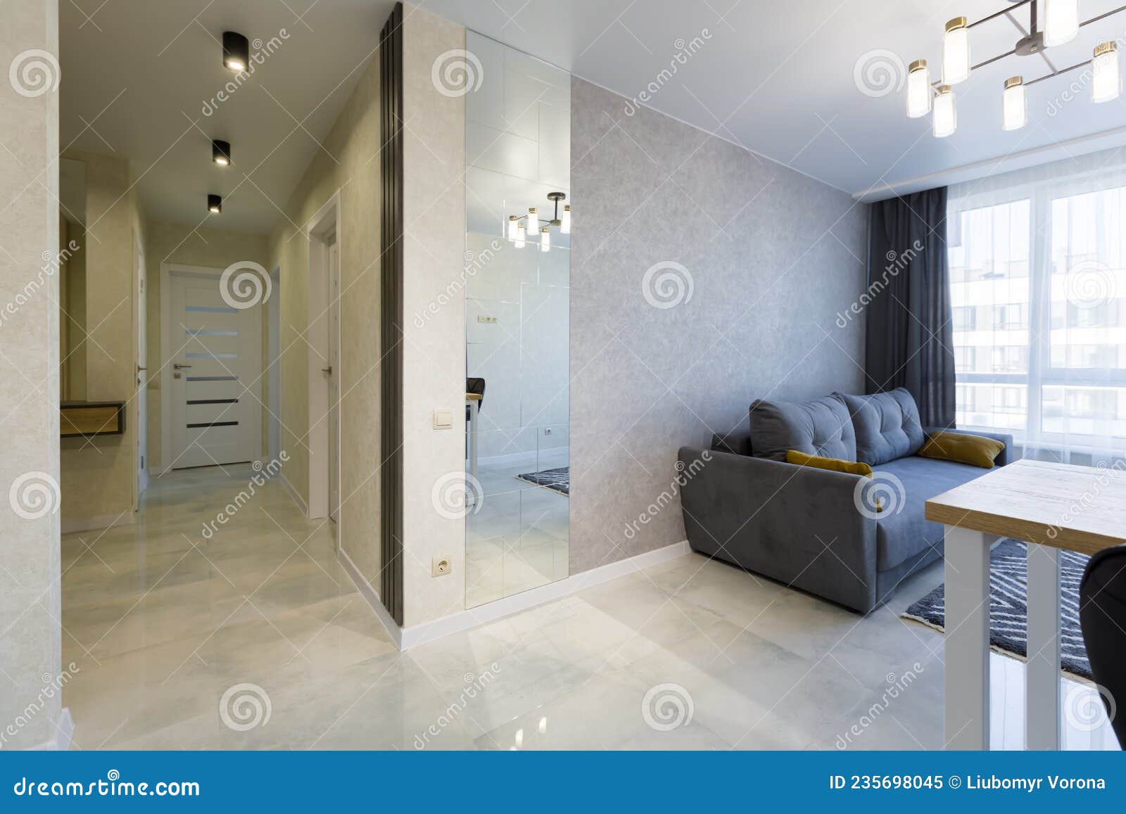 Corridor Front View With Doors Open To The Bedrooms. On The Left There ...