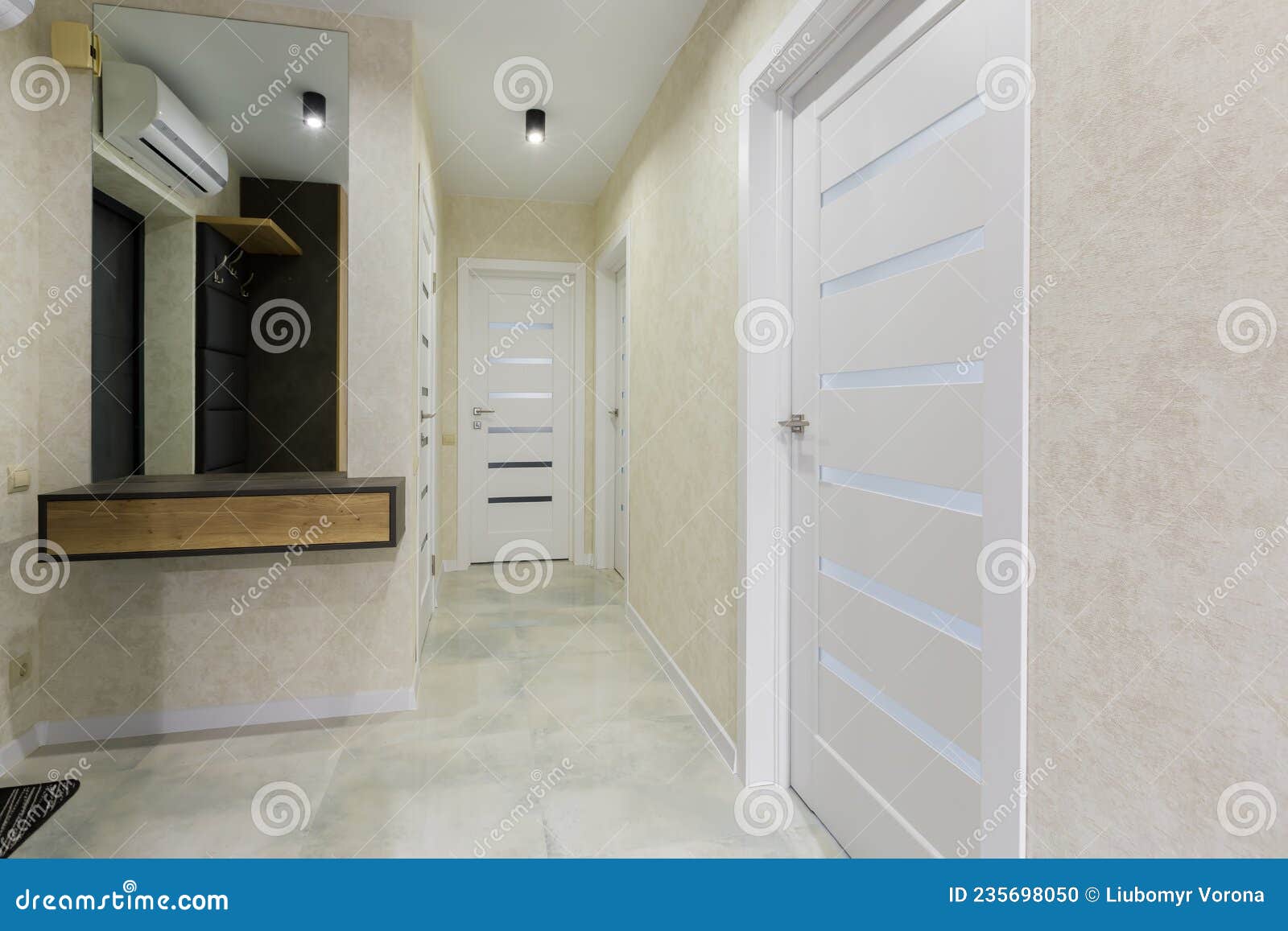 Interior of a Small Apartment, Corridor Front Door Stock Photo - Image ...