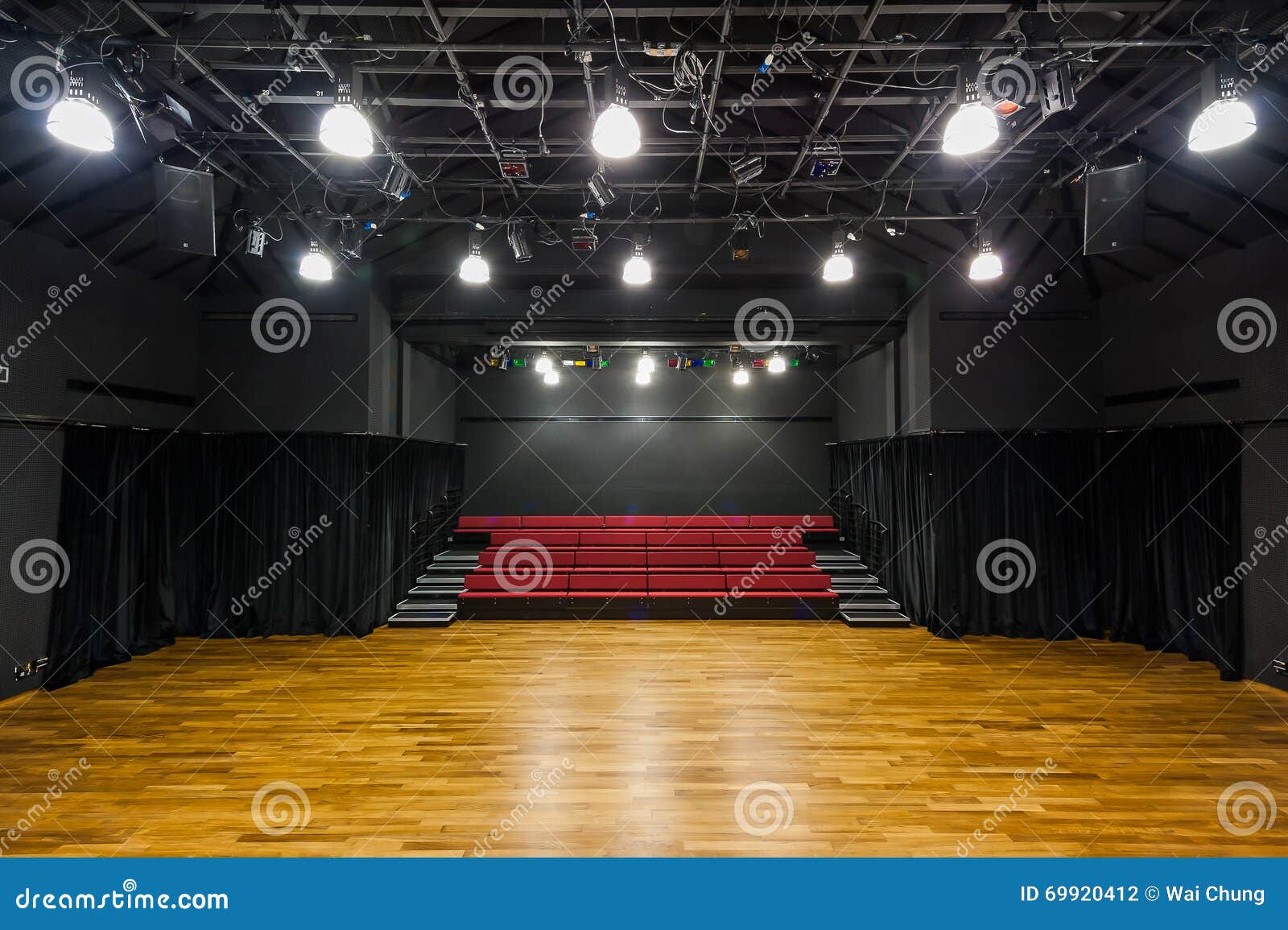 Interior of Small Auditorium Stock Photo - Image of wooden, wood: 69920412