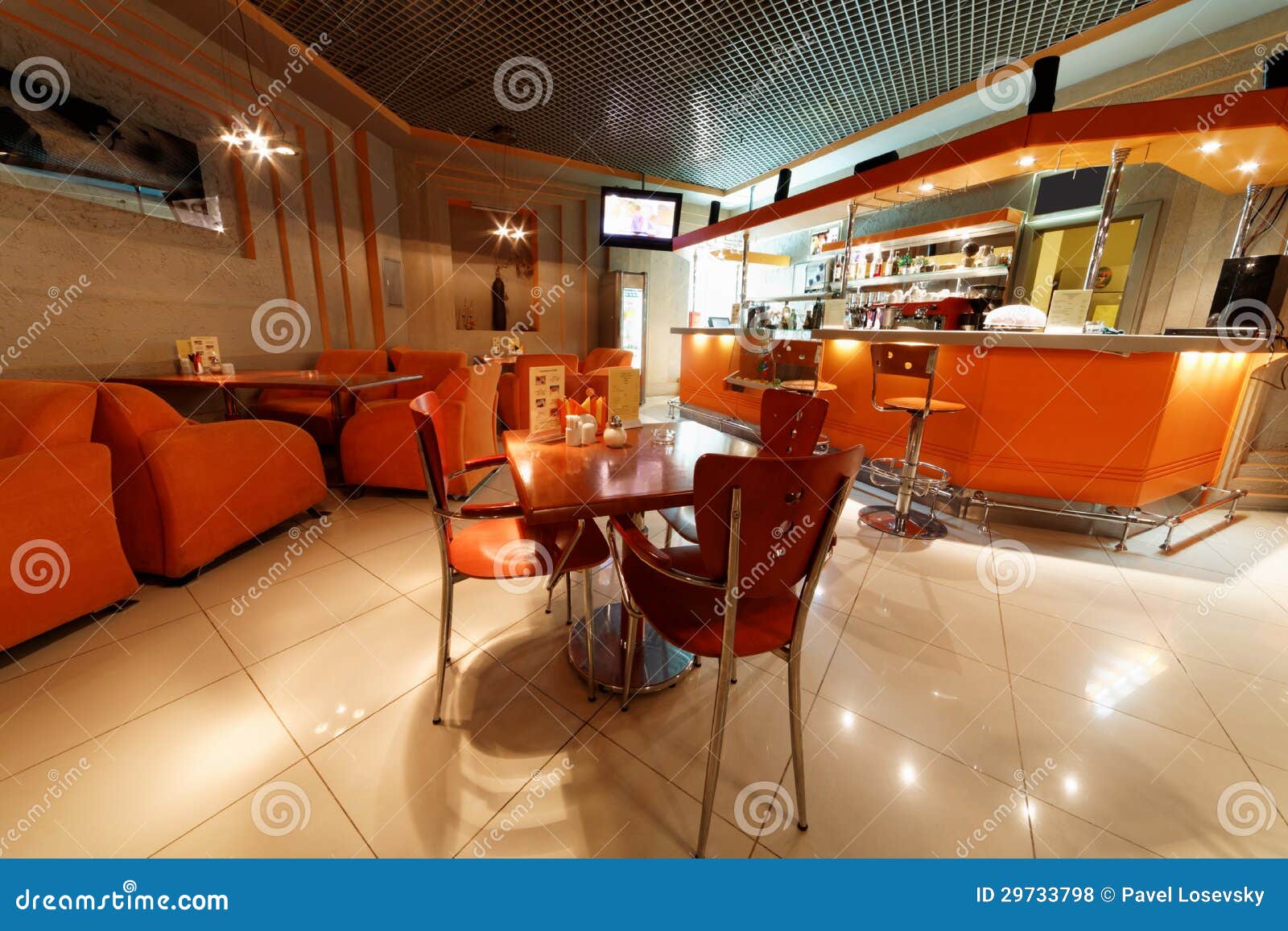 Interior of small cafe-bar stock photo. Image of design - 29733798