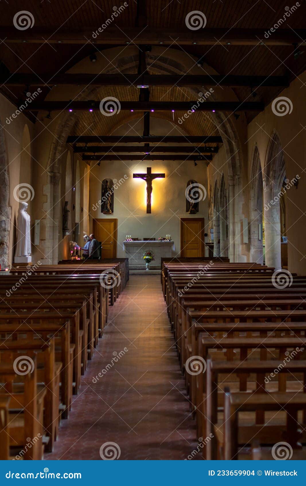 Interior of the Small Chapel, Portbail Editorial Stock Image - Image of ...
