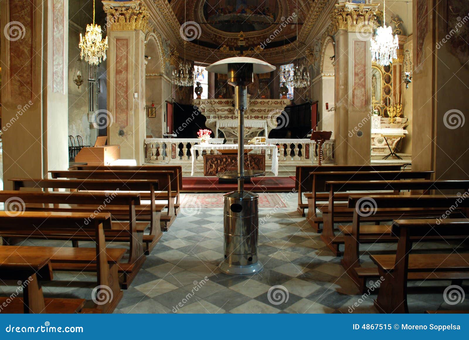 Interior of small church stock image. Image of chapel - 4867515