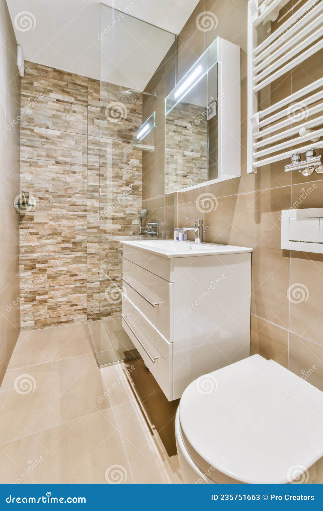 Small clean restroom stock image. Image of luxury, decor - 235751663