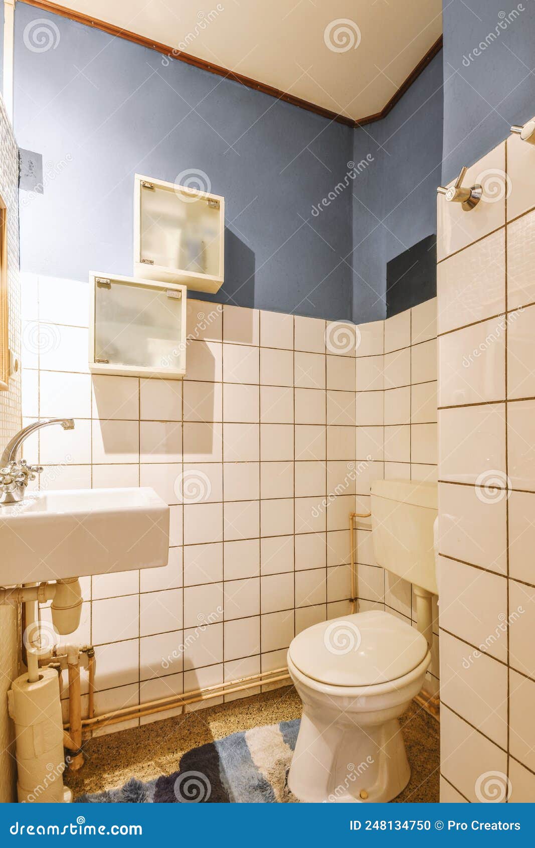 Small clean restroom stock photo. Image of house, stylish - 248134750